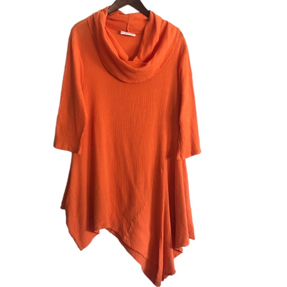 bryn Walker | Tops | Bryn Walker Crinkle Cotton Lagenlook Tunic Orange ...